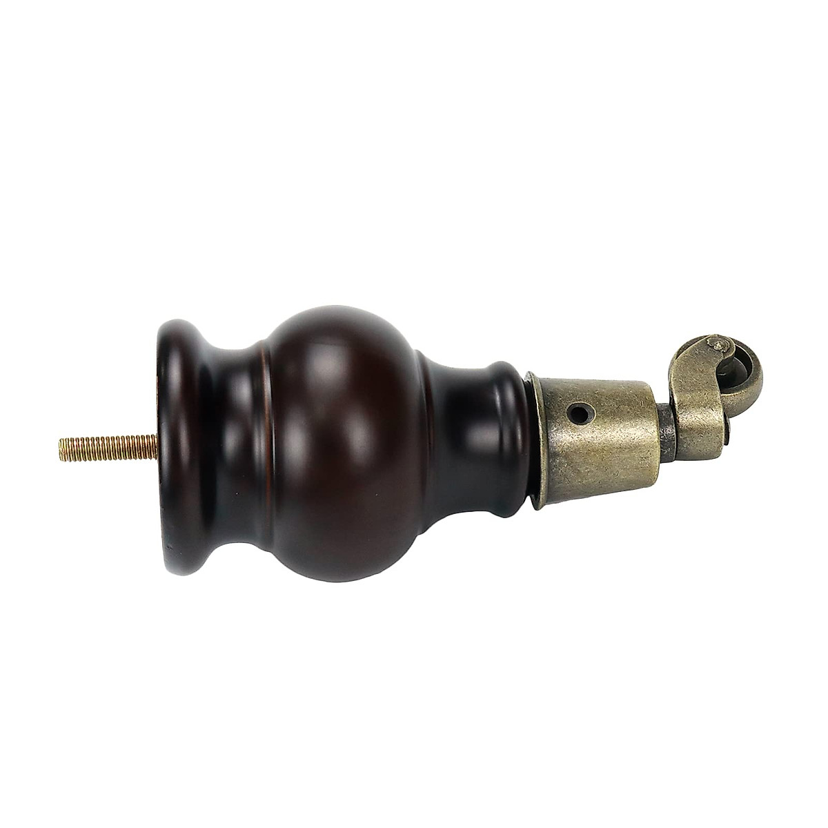 LC LICTOP Eucalyptus Wood Furniture Legs Wood Sofa Legs Replacement Round Gourd Wooden Turned Feet with Caster Wheels Height 120mm/4.72", 4PCS