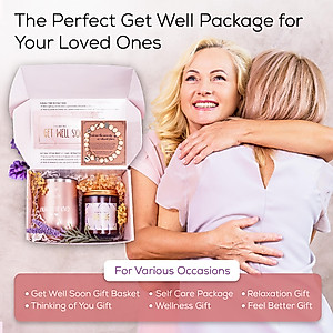 Get Well Soon Gifts For Women After Surgery, Self Care Package For Sick Patient Friend, Thinking of You Gift Basket, Feel Better Comfort Relaxing Recovery Encouraging Pamper Wellness Gift Box For Her