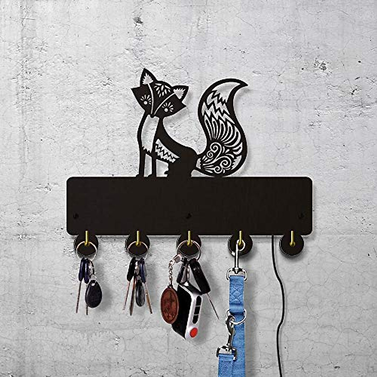 The Geeky Days Lovely Fox Theme Shape Design Wall Hooks Coat Hanger Wild Animals Creative Bedroom Bathroom Hanger Clothes Robe Hooks Keys Holder