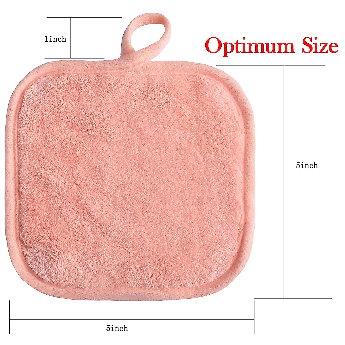 BloomSesame Makeup Remover Cloths for Face, Eye, Lips - Reusable Makeup Remover Pads Soft Microfiber Facial Cleansing Cloths 5 x 5 inch 6 Pack (Coral)