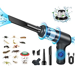 Jahy2Tech Upgraded Bug Vacuum & Handheld Vacuum Cordless with 9000PA, High Power Portable Bug Catcher Small Spider Catcher Use for Home Office Car RV Insect Traps Catcher and Release with Insect Cage