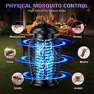 Bug Zapper Outdoor 4200V Electronic Mosquito Zapper Fly Traps Outdoor Mosquito Repellent Killer Inside/Outside for Home, Patio, Backyard, Black