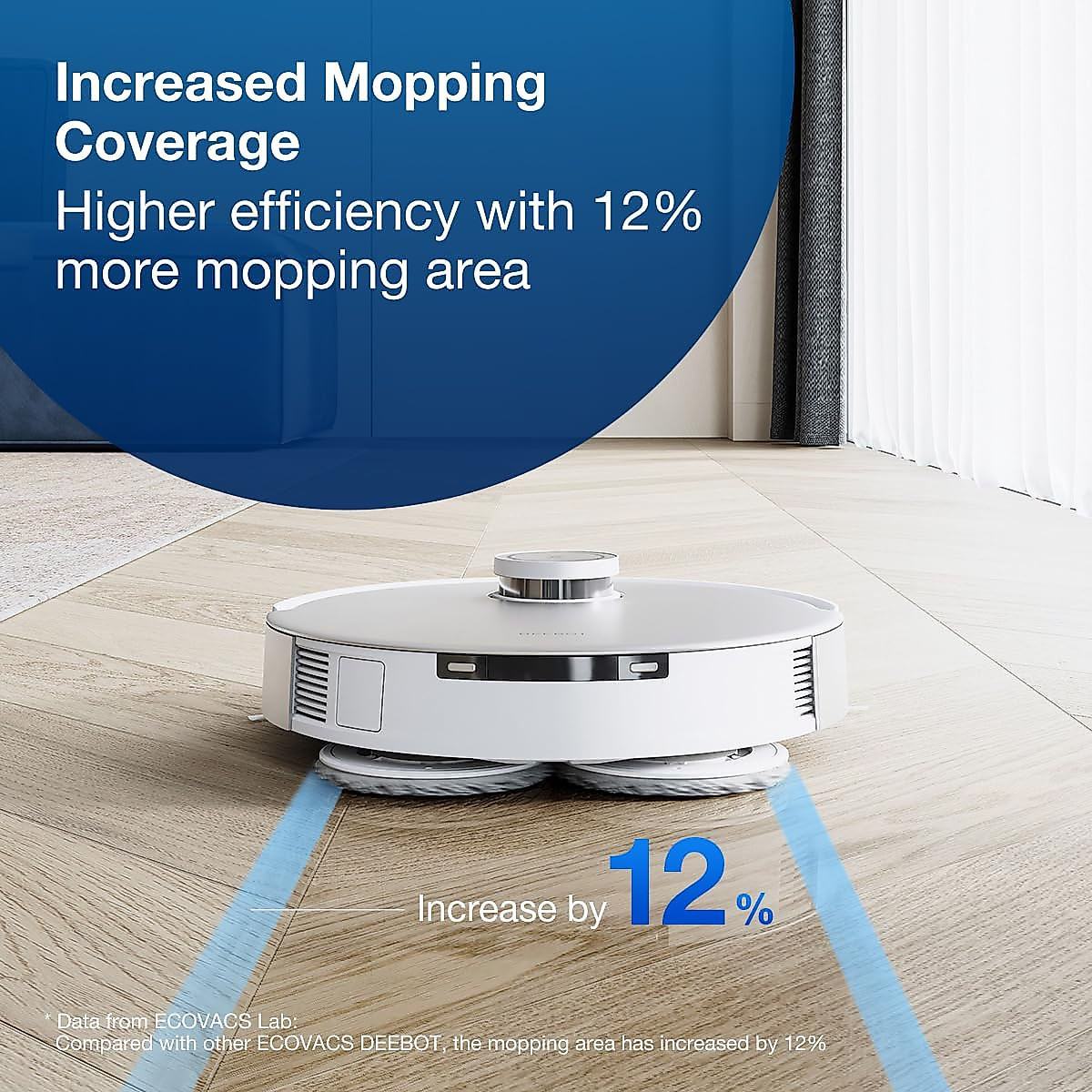 ECOVACS Washable Mopping Pads 4 PCS Per Pack for DEEBOT X2 Omni/ T20 Omni/ T10 Omni/ X1 Omni/ X1 Turbo Series Robot Vacuum and Mop Cleaner, Gray