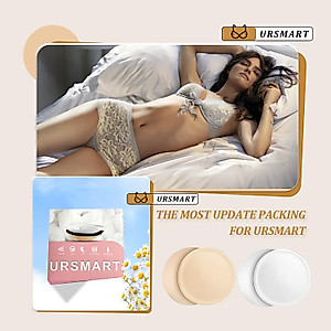 URSMART 6 Pairs Round Bra Inserts Pads, Removable and Washable Bra Cups Inserts for Bikinis Top Swimsuit Sport Bra (A/B Beige White)