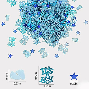 It's a Boy Table Sequins Blue Baby Footprint Star Table Confetti for Baby Shower Decorations Baby Birthday Party Supplies( 1.6 oz/45 g )