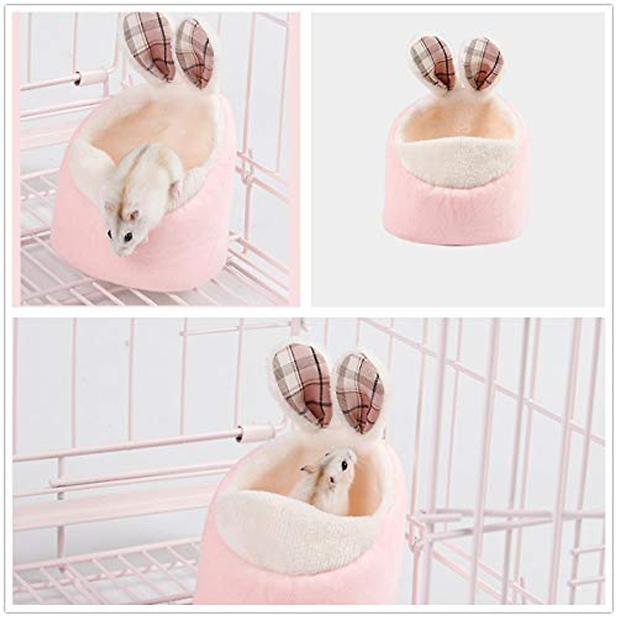 CooShou 2PCS Hamster Mini Bed, Warm Small Pets Animals House Bedding, Cozy Nest Cage Accessories, Lightweight Cotton Sofa for Dwarf Hamster