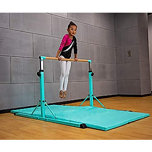 PreGymnastic Foldable Gymnastics Bar, 6FT Gymnastic Horizontal Bars, Folding Training Bar for Kids and Teenagers 3-18, Weight Limit 500 LB, Adjustable kip Bar,Children Home Gym Equipment Indoor