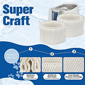 Funmit WF2 Humidifier Filter Replacement for Vicks Kaz Humidifier Starry Night Cool Mist V3500N V3700 V3100 V3900 Sunbeam 1118 1119 Honeywell HCM-300T HCM-350 WA-8D Enviracaire ECM-500 6 Pack