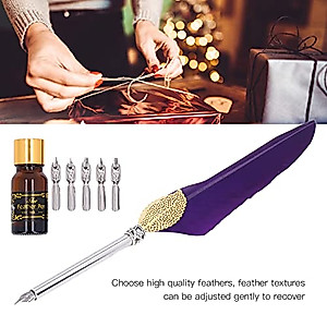 Shanrya Calligraphy Pen Set Retro Delicate Texture Exquisite Design Goose Pen Set with Metal Tip for Home Office School