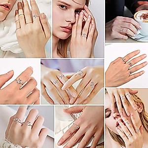 ChicSilver Jewelry Personalized Letter Ring for Women Sterling Silver Adjustable Wrap Open Ring Friendship Engagement Ring (S)