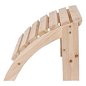 Shine Company Classic Wood Adirondack Chair Ottoman, Natural