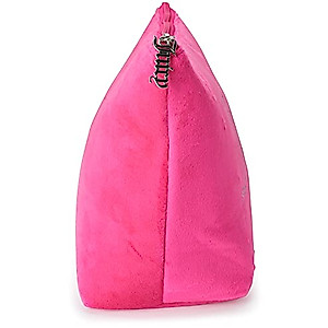 Juicy Couture Women's Cosmetics Bag - Travel Makeup and Toiletries Top Zip Wedge Pouch, Size One Size, Magenta