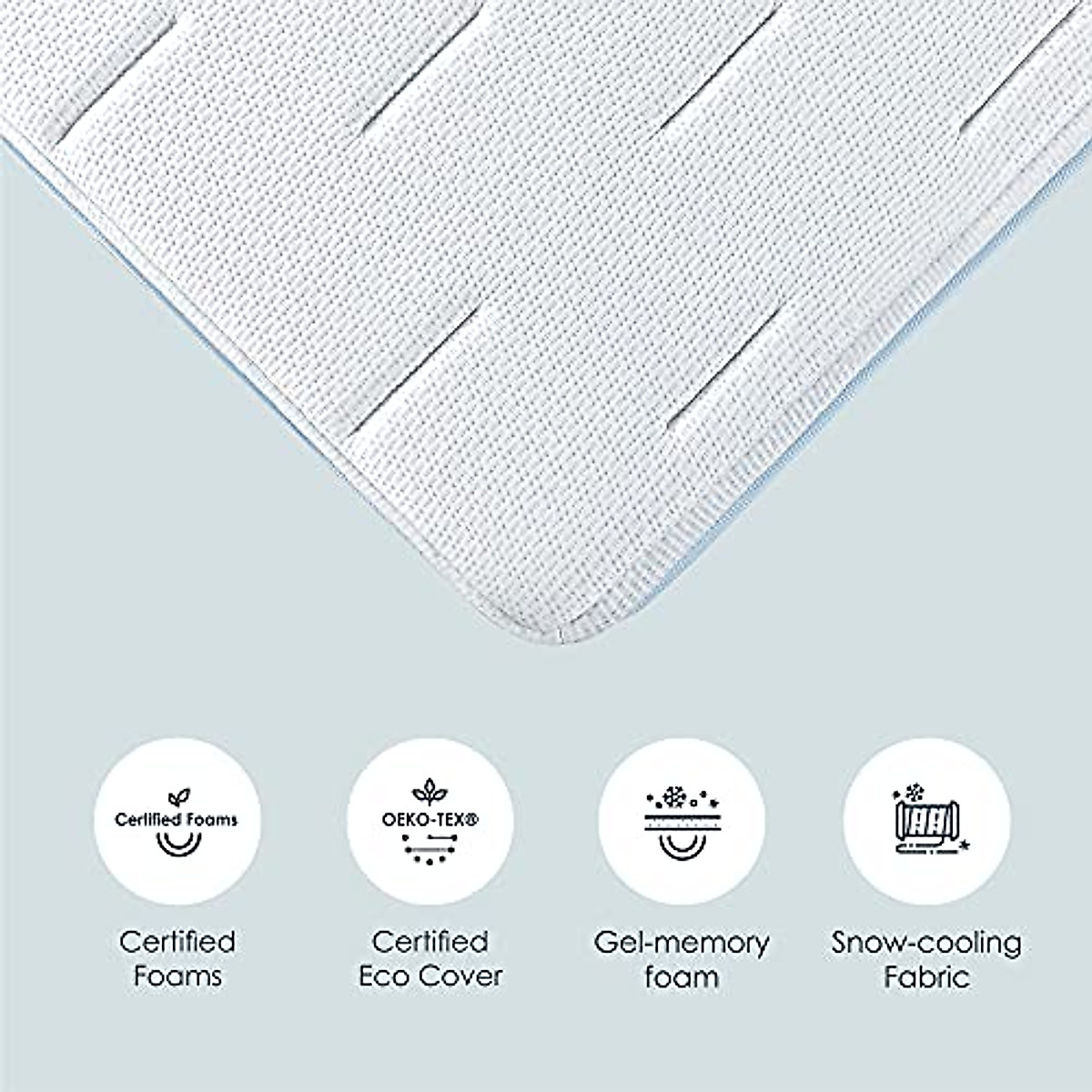 Mellow 12 Inch Olaf Gel Memory Foam Mattress with Cooling Fabric, Made in USA, CertiPUR-US Certified Foams, Oeko-TEX Certified Eco Cover, Quilted Comfort Top, King,Grey