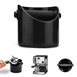 Dreamfarm Grindenstèin | Modern Espresso Knock Box | Sturdy & Compact Coffee Knock Box | Space-Saving Coffee Ground Bin with Durable Knock Bar | Easy-To-Clean Espresso Knock Boxes | Black