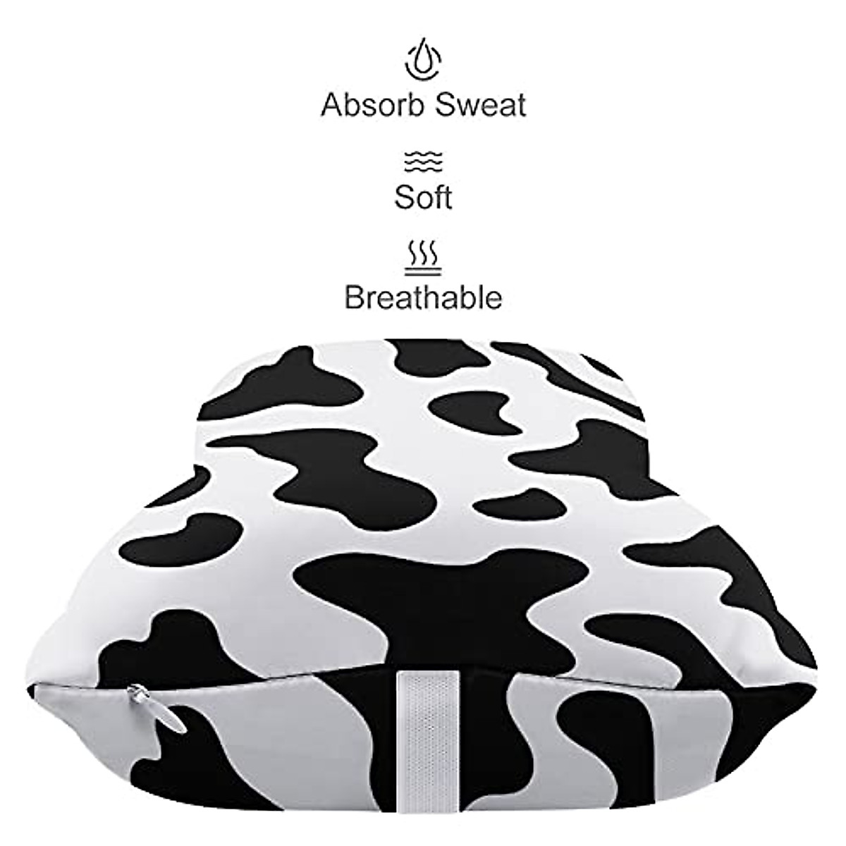 Bagea-Ka Cowhide Milk Cow Print 2PCS Car Neck Pillow Memory Foam Head Rest Support Cushion for Travel Car Seat Reclining Gaming Office Chair