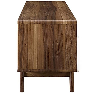 Modway Origin Mid-Century Modern 47 Inch TV Stand in Walnut White