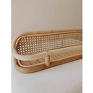 Midoshark Rattan Wall Shelf Floating Shelvs Wall Mounted Wall Decor Accent Wall Shelf