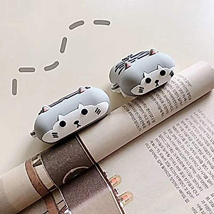 Jowhep Case for AirPod Pro 2019/Pro 2 Gen 2022 Cartoon Cute Silicone Animal Cover Keychain Funny Shockproof Soft Protective Skin for Air Pods Pro Girls Boys Kawaii Cases for AirPods Pro Grey White Cat