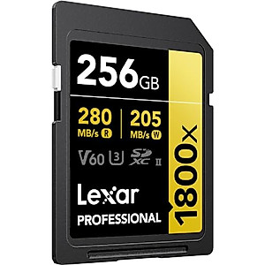 Lexar Gold Series Professional 1800x 256GB UHS-II SDXC Memory Card, 2-Pack