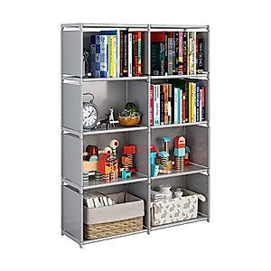 HHTTCY Closet Shelves, Room Organization, Bedroom Shelves, Room Storage,Book Storage,Office Storage,Cube Shelf,Living Room Storage,Book Shelf Organizer for Kids,Clothing Organizer (Color : Silver)