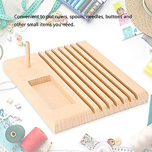Wooden Quilting Ruler Rack DIY Spool Holder Rack Storage Organizer Sewing Tool for Knitting and Crafts DIY Sewing