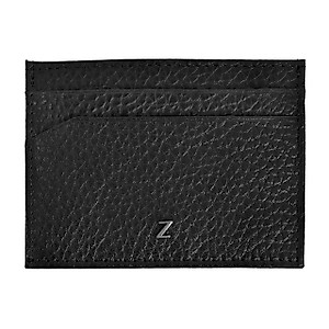 Zinda Genuine Leathers Card Holder RFID Protection Slim Wallet Unisex (Black)