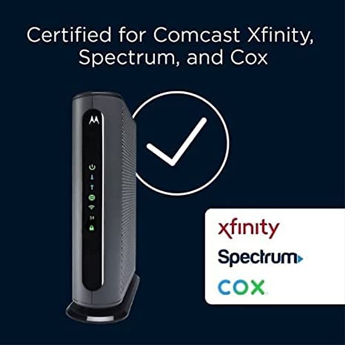 Motorola MG7550 Modem Wi-Fi Router Combo with Power Boost , Approved by Comcast Xfinity, Cox, Charter Spectrum-AC1900 Wi-Fi Speed(16x4 DOCSIS 3.0)-Renewed