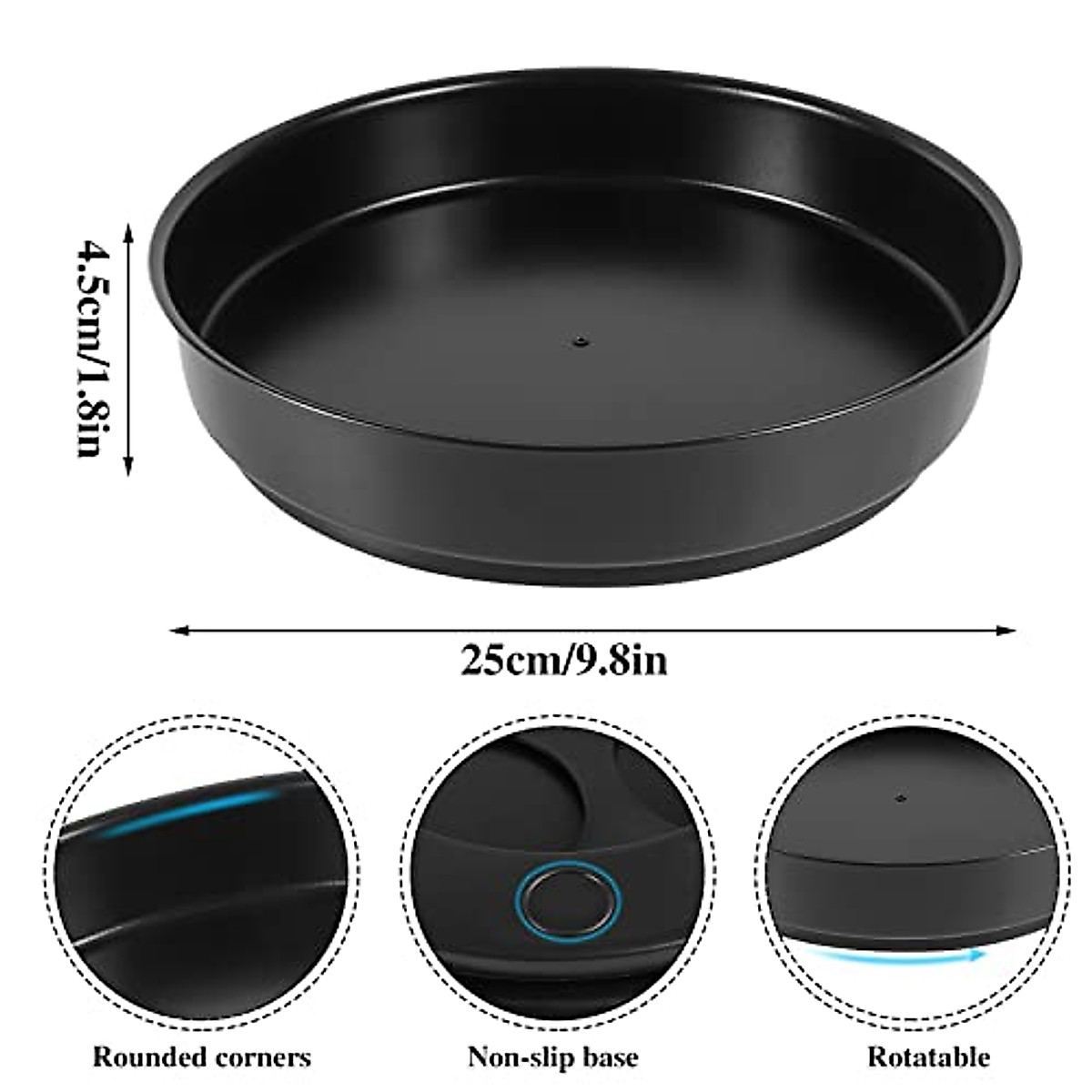 Lazy Susan Organizer, Rotating Lazy Susan Turntable Organizer Spice Turntable for Pantry Cabinet Condiment Kitchen Refrigerator, 10"