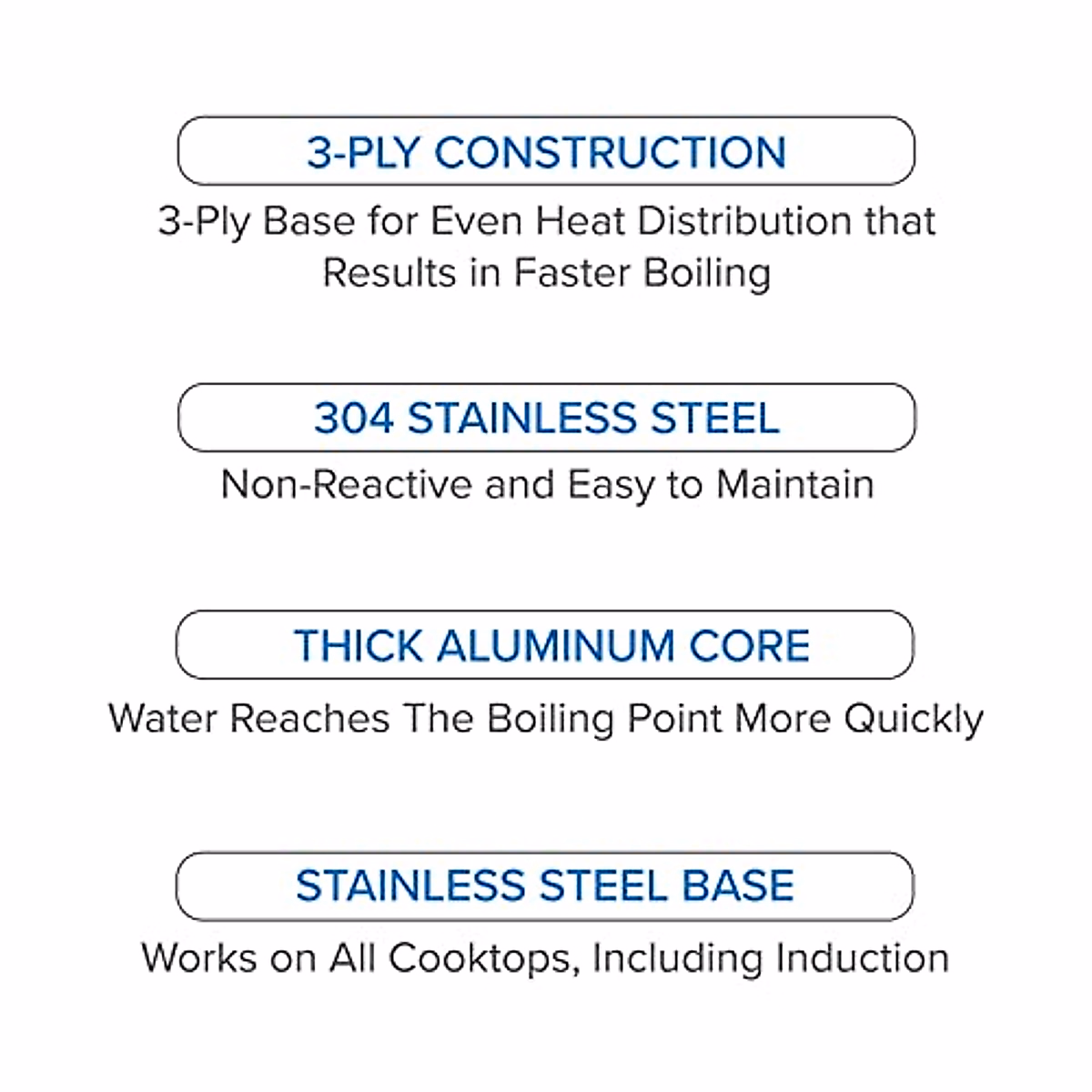 Viking Culinary 3-Ply Stainless Steel Whistling Tea Kettle, 2.6 Quart, Includes Tempered Glass Lid, Ergonomic Stay-Cool Handle, Works on All Cooktops including Induction, Mirror Finish