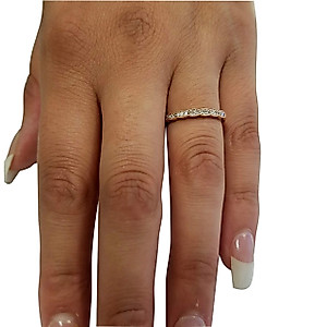 P3 POMPEII3 1/5 cttw Diamond Stackable Womens Wedding Ring 14k Rose Gold - Size 6