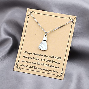 FUSTMW Badminton Necklace Badminton Racket Pendant Gifts Sports Ball Inspirational Gifts Badminton Player Gifts for Badminton Lovers (Necklace)
