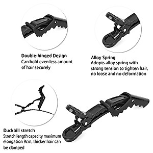 16Pack Styling Comb Set for Women:10Pcs Hair Stylists Styling Comb and 6Pcs Alligator Styling Sectioning Clips,Professional Hair Comb Set Great for All Hair Types,Can Meet Your Different Needs (Black)