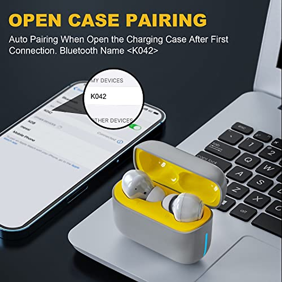 Kingstar Noise Cancelling Wireless Earbuds Bluetooth 5.1 in-Ear Hybrid Active Noise Cancelling Headphones, ANC ENC Bluetooth Earbuds Touch Control IPX5 Earphones 4-Mic Premium Stereo Sound