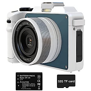Digital Camera for YouTube 48MP Digital Camera for Photography Dual Cameras Video, 16X Digital Zoom, 32GB TF Card