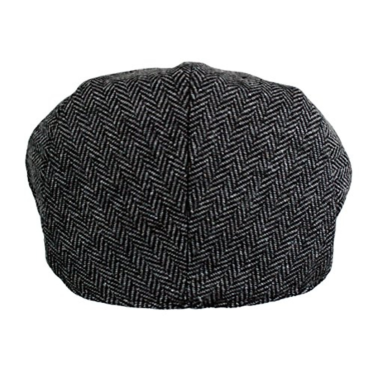 Wonderful Fashion Men's Herringbone Tweed Wool Blend Snap Front Newsboy Hat (DK.Grey, LXL)