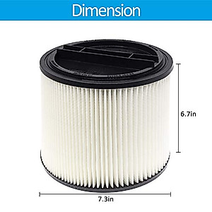 Wocase 90304 Cartridge Filter Replacement, Compatible with Shop-Vac Shop Vac 90304, 90350, 90333, 903-04-00, 9030400, 90595, 5 Gallon Up Wet/Dry Vacuum Cleaners