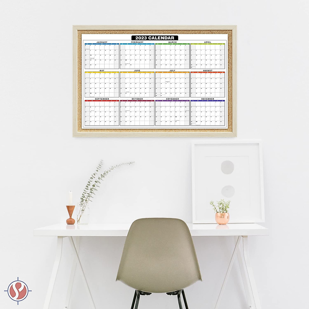2023 Full Desk Calendar - 11 x 17” Large Size 12 Month Planner - 2 Sided Vertical/Horizontal Reversible - Printed on Thick and Durable 80lb Cardstock (216 GSM) - 2 Per Pack