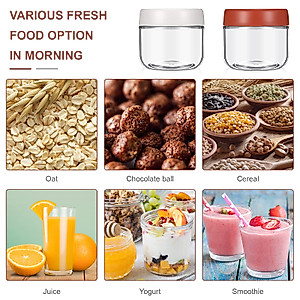 Zubebe 10 Pack 10oz Glass Jar with Lids Overnight Oats Container with Lid Wide Mouth Glass Mason Jars Airtight Yogurt Jars for Food Prep Condiment Salad Storage Refrigerator Dishwasher Safe