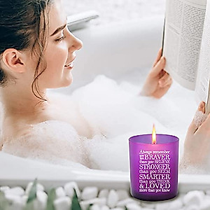 Inspirational Lavender Scented Candles for Women - Get Well Soon Candles Gifts for Women - Thinking of You Gifts for Women (Always Remember You are Braver)