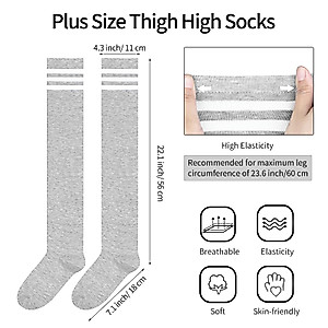 Apoway 6 Pairs Plus Size Thigh High Socks Warm Thigh High Stockings Over the Knee Socks for Women, L-XXL