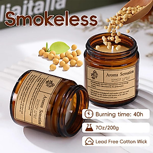 ARCASA Scented Candles, Lavender Candles for Home, Organic Candles Non Toxic, Soy Candles, Canned Candles for Home Scented, Fall Scented Candles, Stress Relief, Meditation, Yoga (Lavender 7oz)