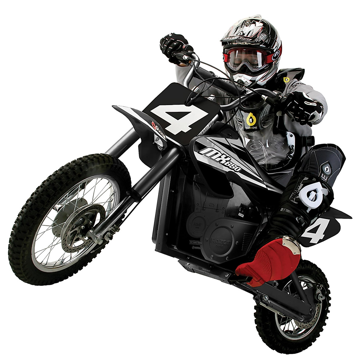 Razor MX650 Dirt Rocket High-Torque Electric Motocross Dirt Bike with Speeds up to 17 MPH for Uphill and Off-Road Conditions, Black