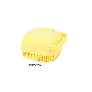 INGVY Dry Brushing Body Brush 2-in-1 Soft Silicone Bath Brush Body Exfoliator Massage Cleaner Comb Dispenser Scrubber Distributes Soap (Size : Yellow)