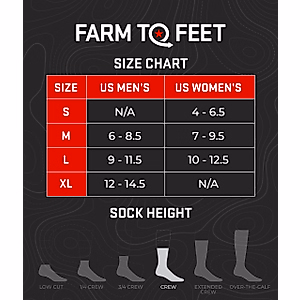 Farm to Feet Women's York All-Season Light Cushion Crew Merino Wool Socks, Natural, Large