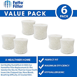 Fette Filter - Filter C Humidifier Wicking Replacement Filter Compatible with Honeywell HC-888 HC-888N for Series HCM-890 HEV-320 and Duracraft DCM200 DH890 DCM891 Series 6-Pack.