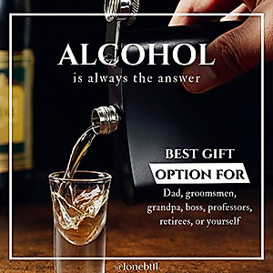 Onebttl Flasks for Liquor with Initials, Monogrammed Stainless Steel 6oz Hip Flask for Men Women, Funny Personalized Gift for Dad, Grandpa, Boss for Birthday, Father's Day, Boss Day, Christmas - G