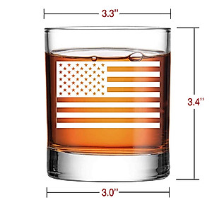 Perfectinsoy American Flag Whiskey Glass, Perfect Glass as a Christmas, Veterans Day, Father’s Day, 4th of July, or Birthday Gift for Dad