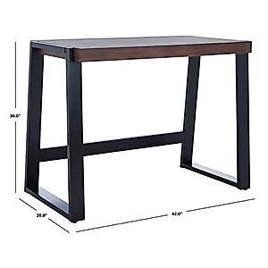 Safavieh Home Collection Dennings Modern Farmhouse Walnut/Black Desk, Medium