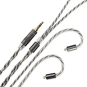 Letshuoer M5 in Ear Earphone Cable of S12 in Ear Monitor Silver-Plated Monocrystalline Copper IEM Cable 0.78mm 2Pin Connector (3.5mm Plug)