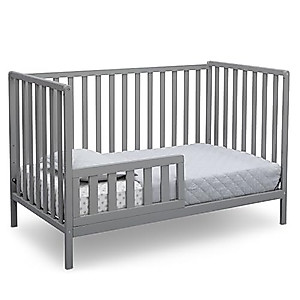 Delta Children Heartland 4-in-1 Convertible Crib - Greenguard Gold Certified, Grey